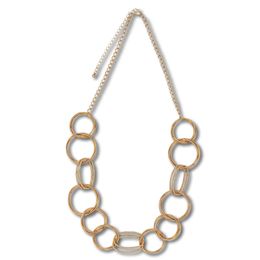 Steuer Damen Collierkettchen "Collier aus Ringen goldfarben", 75cm, Metall, L: 75, gelb, Metall, Halsketten