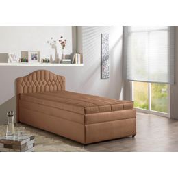Polsterbett Maintal, B:130cm, braun, Betten
