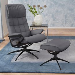 stressless "London" Set, Relaxsessel mit Hocker, mit Hocker, High Back, mit Star Base, Gestell Schwarz