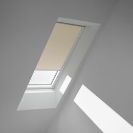 Velux Verdunklungsrollo "DKL S06 1085SWL", S06, stufenlos positionierbar, beige, Kinderzimmer, Rollos, wei&szlig;e F&uuml;hrungsschienen & Griffleiste