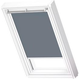 Velux Verdunklungsrollo "DKL 4581SWL, Farbe: blaugrau", MK12, stufenlos positionierbar, blau, Rollos, wei&szlig;e F&uuml;hrungsschienen & Griffleiste