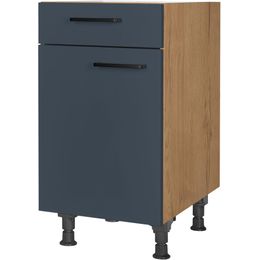 Unterschrank Nobilia, B:45cm H:87cm T:58,3cm, blau, K&uuml;che, Schr&auml;nke, ""Easytouch", Ausrichtung w&auml;hlb., vormontiert, in den Breiten 30, 45 &", 60 cm