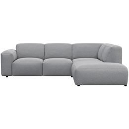 Ecksofa FLEXLUX, B:256cm H:73cm T:231cm, grau, 100% Polyester, Wohnzimmer, Sofas, "Lucera, super Sitzkomfort durch Kaltschaum im Sitz, L-Form",