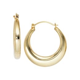 Jobo Damen Paar Creolen, 23,9mm, Gelbgold 585, gelb, Gelbgold 585, Ohrringe, 585 Gold