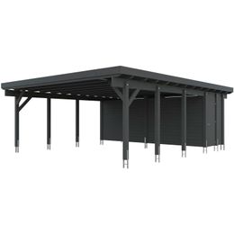 Carport-Ger&auml;teraum Kiehn-Holz, grau, Holzwerkstoff, Ger&auml;teh&auml;user, nur f&uuml;r Carport KH 330/331, versch. Farben