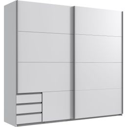 Schwebet&uuml;renschrank wimex, B:225cm H:210cm T:64cm, wei&szlig;, Spanplatte, Schr&auml;nke, "Emden", Mit Au&szlig;enschubk&auml;sten