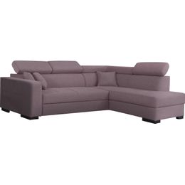 Ecksofa Home Affaire, B:267cm H:95cm T:198cm, rot, Struktur fein (100% Polyester);Struktur (100% Polyester);Samtstruktur (100% Polyester),