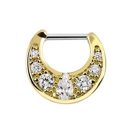 Adelia&acute;s ADELIA ́S Damen Nasenpiercing "Piercing Nasenpiercing", gold, Chirurgiestahl, Piercings, Septum Clicker aus Pewter, 18kt. Gold beschichtet