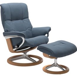 Fu&szlig;hocker stressless, B:55cm H:41cm T:39cm, blau, Leder BATICK: BATICK ist ein leicht korrigiertes, durchgef&auml;rbtes und genarbtes M&ouml;belleder, bei dem