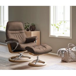 stressless "Sunrise" Relaxsessel mit Hocker, mit Signature Base, Gr&ouml;&szlig;e M, Gestell Eiche