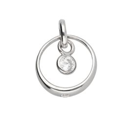 Adelia&acute;s ADELIA ́S Damen Kettenanh&auml;nger "Damen 925 Silber Anh&auml;nger mit Zirkonia &Oslash; 11,6 mm", Silber 925 (Sterlingsilber), silber, Silber 925 (Sterlingsilber),