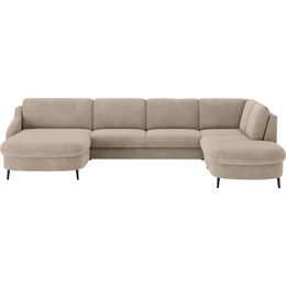 Sit & More Wohnlandschaft SIT & MORE, B:356cm H:90cm T:239cm, beige, 100% Polyester, Sofas, "Soul U-Form", wahlweise mit Bettfunktion und Bettkasten oder