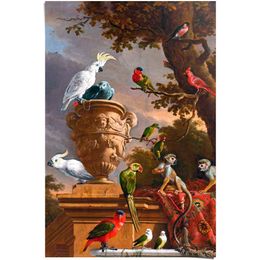 Poster Reinders, B:61cm H:91,5cm T:0,1cm, bunt, Papier, Wohnzimmer, Bilder, "De Menagerie - Melchior d'Hondecoeter"