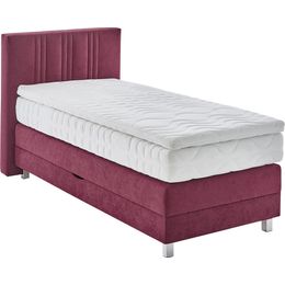 Boxspringbett, B:105cm L:210cm, rot, Westfalia Schlafkomfort, Bezug: 100% Polyester;Polsterung: 100% Polyester, Komplettbetten, wahlweise mit