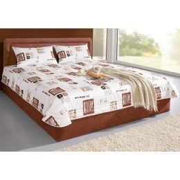 Polsterbett, B:190cm L:210cm, braun, Westfalia Schlafkomfort, Bezug Bett: Mikrofaser (100% Polyester);Bonnell-Federkernmatratze: Mischgewebe (51%