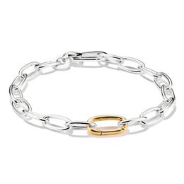 Thomas Sabo Damen Charm-Armband "Charm Club Connect: mit einem Connect Link", 17, Silber 925 (recycelt), gold, Silber 925 (recycelt), Armb&auml;nder