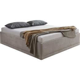 Polsterbett, B:186cm H:42cm L:206cm, beige, Westfalia Schlafkomfort, Bezug Bett: Veloursstoff 100% Polyester;Bonnell-Federkernmatratze: 51%
