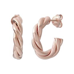 CAI CA&Iuml; Damen Paar Creolen "925 Sterling Silber ros&eacute; vergoldet twisted medium", one-size, Silber 925 (Sterlingsilber)rot, Silber 925 (Sterlingsilber),