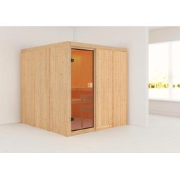 Karibu Sauna "Oulu", ohne Ofen, (ohne Ofen), beige, Saunen
