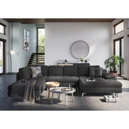 Sit & More Wohnlandschaft SIT & MORE, B:346cm T:201cm, grau, Sofas, "Latigo U-Form", mit Mega-Recamiere, wahlweise mit Bettfunktion und Bettkasten