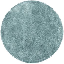 Hochflor-Teppich, H:50mm &Oslash;:160cm, blau, Ayyildiz Teppiche, Polypropylen (PP), Teppiche, "FLUFFY 3500", Langflor, Shaggy, uni, robust, auch rechteckig