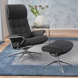 stressless "London" Set, Relaxsessel mit Hocker, mit Hocker, High Back, mit Star Base, Gestell Chrom