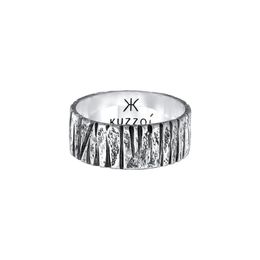 Kuzzoi Herren Silberring "Bandring Breit Struktur Geh&auml;mmert 925 Silber", 64mm, ohne Stein, Silber 925 (Sterlingsilber), 10,5mm, schwarz, Silber 925