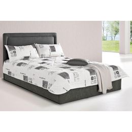Polsterbett, B:130cm L:210cm, grau, Westfalia Schlafkomfort, Bezug Bett: Mikrofaser (100% Polyester);Bonnell-Federkernmatratze: Mischgewebe (51%