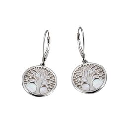 Firetti Damen Paar Ohrh&auml;nger "Schmuck Geschenk Silber 925 Ohrschmuck Patentbrisur Baum", Silber 925 (Sterlingsilber), beige, Silber 925