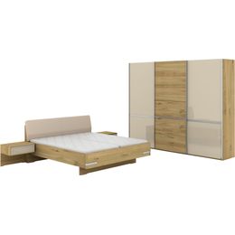 Schlafzimmer-Set Musterring, braun, Floatglas, Hartfaserplatte, Holz teilmassiv, Holzwerkstoff, Massivholz, Spanplatte, Schlafzimmerm&ouml;bel-Sets,