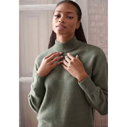 Lascana Damen Strickpullover, Gr. 36, gr&uuml;n, Strick, Obermaterial: 52% Polyester, 44% Polyacryl, 4% Elasthan, meliert, unifarben, Pullover, mit