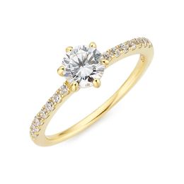 Firetti Damen Fingerring "Schmuck Geschenk Silber 925 Silberring Verlobungsring", 53, Silber 925 (Sterlingsilber), 1,7mm, gold, Silber 925