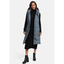 Marikoo Damen Steppweste "Narikaa", blau, Gr. M, Obermaterial: 100% Polyester. Innenseite: 100% Polyester, Westen, mit weichem Teddyfell