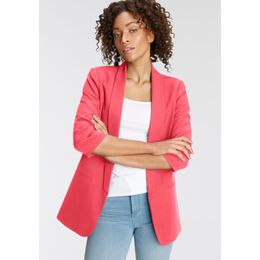Only Damen Kurzblazer "ONLELLA &ndash; Femininer Blazer mit 3/4-&Auml;rmeln und Raffung", pink, Gr. 40, unifarben, Web, Obermaterial: 95% Polyester, 5%