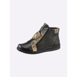 Gemini Damen Stiefelette, Gr. 37, schwarz, Glattleder, Schuhe