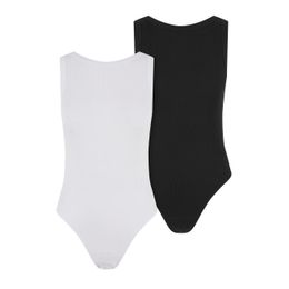 Urban Classics Damen Body "Urban Classics Damen Ladies Rib Tank Body 2-Pack"wei&szlig;, schwarz, Gr. XXL, 95% Baumwolle, 5% Elasthan, Bodys