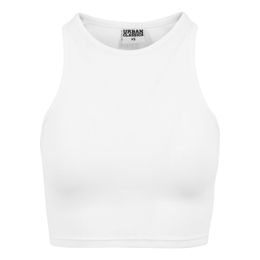 Urban Classics Damen Tanktop "Urban Classics Damen Ladies Cropped Rib Top"wei&szlig;, Gr. XL, unifarben, 97% Baumwolle, 3% Elasthan, Tops