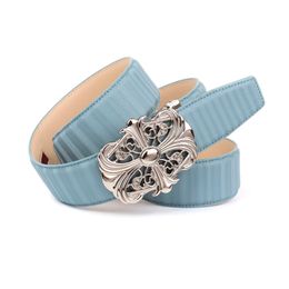 Anthoni Crown Damen Lederg&uuml;rtel, blau, Gr. 100, Rindsleder, G&uuml;rtel