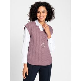 Inspirationen Damen Pullunder "Pullunder", lila, Gr. 46, unifarben, 60% Baumwolle, 40% Polyacryl, Pullover