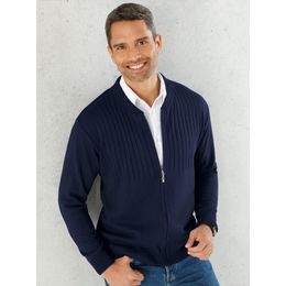 CLASSIC Herren Strickjacke, blau, Gr. 50, unifarben, 100% Polyacryl, Strickjacken