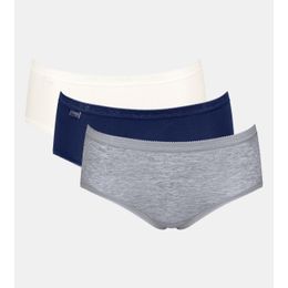 Sloggi Damen Midislip "Basic+ Midi", Gr. 36, bunt, Single Jersey, Obermaterial: 95% Polyamid, 5% Elasthan, clean, unifarben, Unterhosen, perfekter