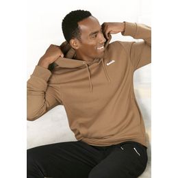 Herren Hoodie, BENCH. LOUNGEWEAR, Gr. 52, braun, angeraute Sweatware, Obermaterial: 60% Baumwolle, 40% Polyester, unifarben, Basic, Sweatshirts,