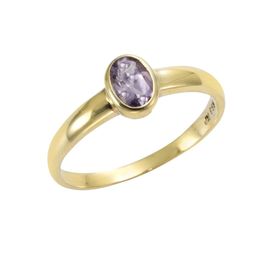 Vivance Damen Fingerring "585/- Gelbgold Amethyst", 052 (16,6), Gold, gelb, Gold, Fingerringe