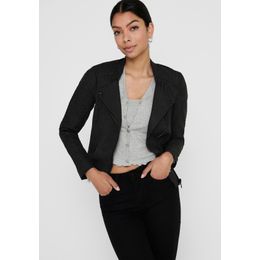 Only Damen Lederimitatjacke "ONLAVA FAUX LEATHER BIKER OTW NOOS", schwarz, Gr. 34, beschichtet, Web, Obermaterial: 100% Viskose. Beschichtung: 100%