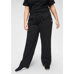 H.I.S. H.I.S Damen Jogginghose, schwarz-wei&szlig;, Gr. 44, Obermaterial: 60% Baumwolle, 40% Polyester, Hosen, Gro&szlig;e Gr&ouml;&szlig;en