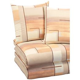 Bettw&auml;sche Biberna, beige, Mako-Jersey, 100% Baumwolle, Bettw&auml;sche