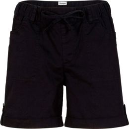 bonprix Damen Bermudas "Baumwoll-Bermuda mit Gummibund", schwarz, Gr. 52, unifarben, Web, Obermaterial: 98% Baumwolle, 2% Elasthan, Hosen, aus