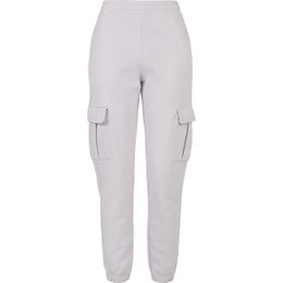 Urban Classics Damen Jogginghose "Urban Classics Damen Ladies High Waist Cargo Sweat Pants"softlila, Gr. 4XL, unifarben, 65% Baumwolle, 35%