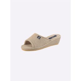 Casual Looks Damen Pantoffel, Gr. 37, beige, Schuhe