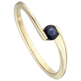 Jobo Damen Goldring "Ring mit Safir", 50, Gelbgold 333, blau, Gelbgold 333, Fingerringe, 333 Gold